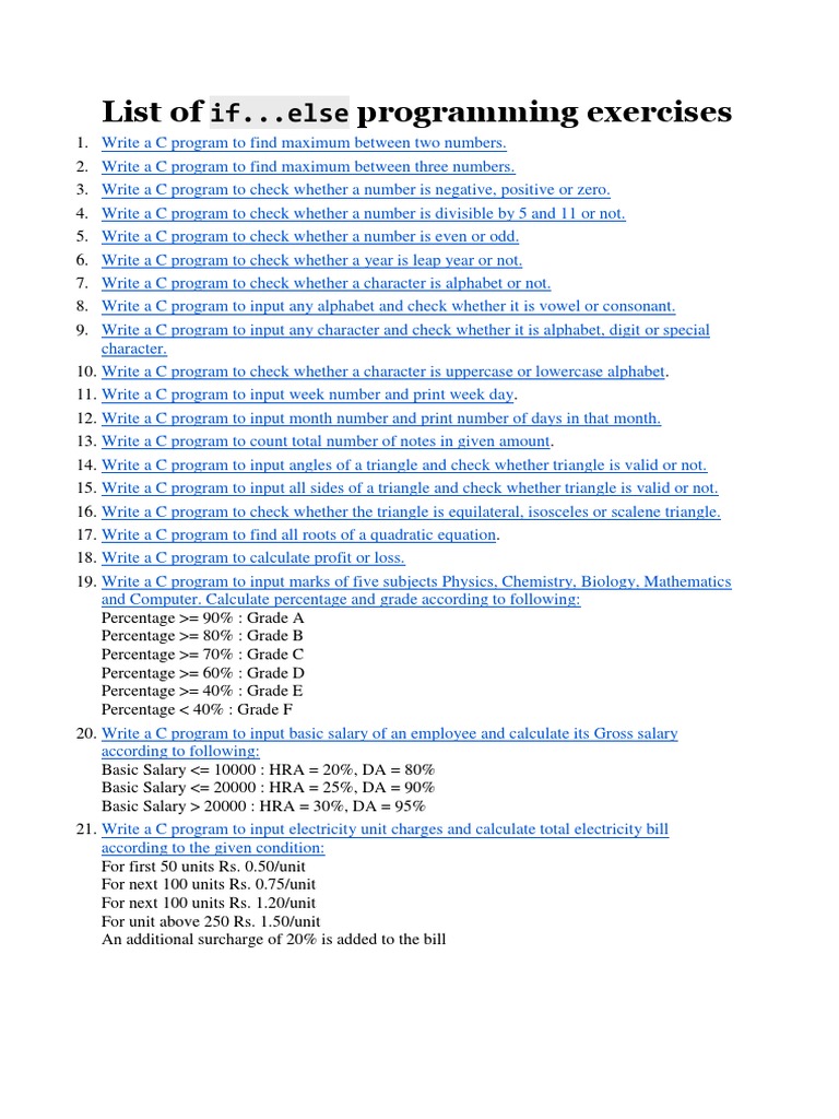 List of Problem in Conditional Statement | PDF | Numbers | Celsius