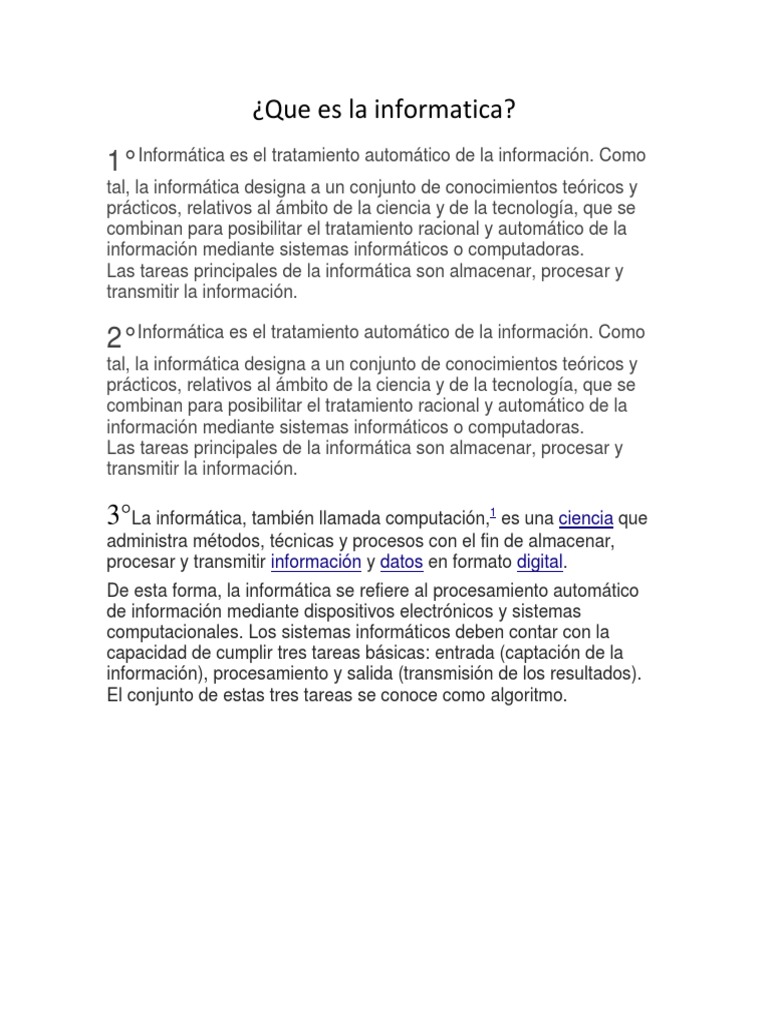 Que Es La Informatica PDF | PDF