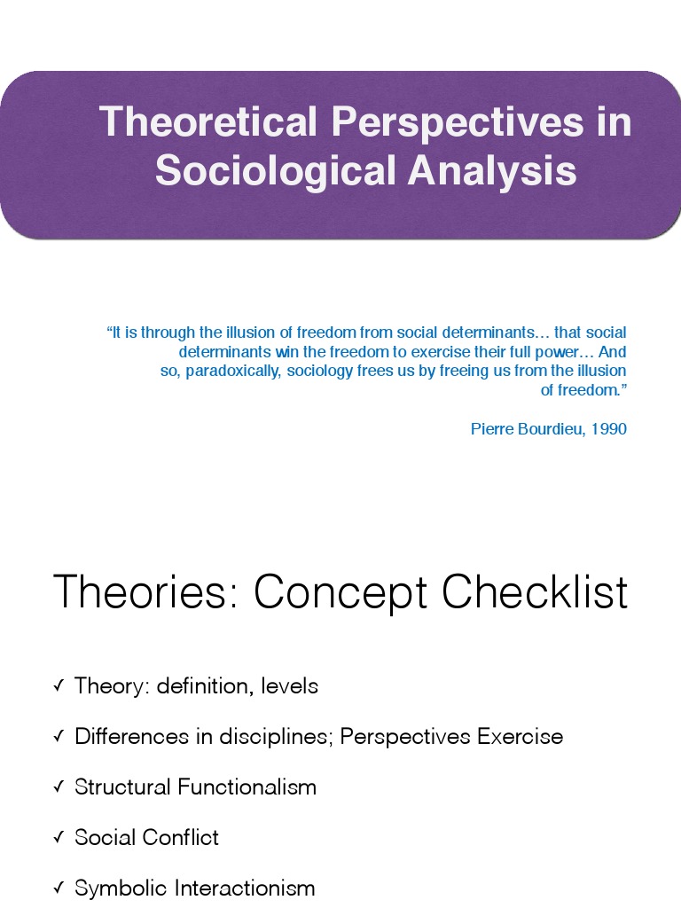 Theoretical Perspectives in Sociological Analysis | PDF | Social ...