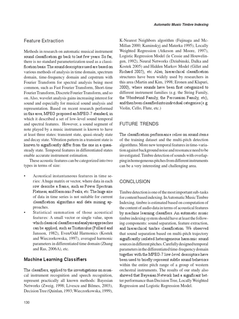 Automatic Musical Instrument | PDF | Statistical Classification | Time ...