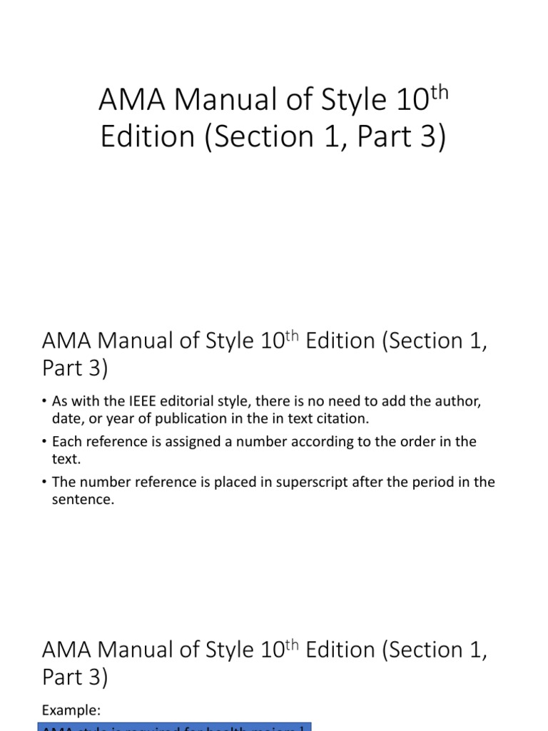 AMA Manual of Style 10 Edition (Section 1, Part 3) | PDF | Angiotensin ...