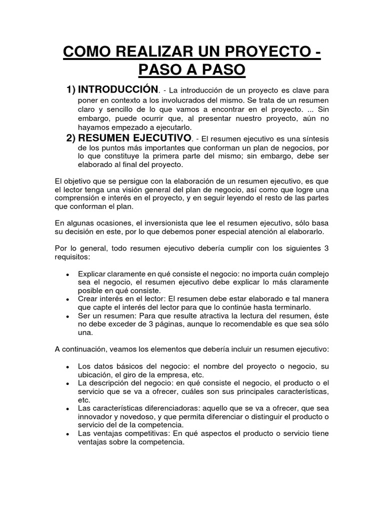 Como Realizar Un Proyecto - Paso A Paso | PDF | Muestreo (Estadísticas ...