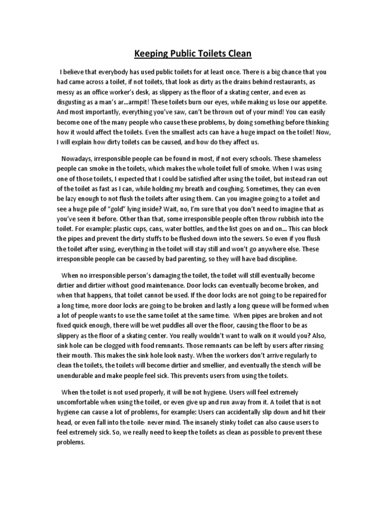 Keeping Public Toilets Clean Pdf Toilet Hygiene