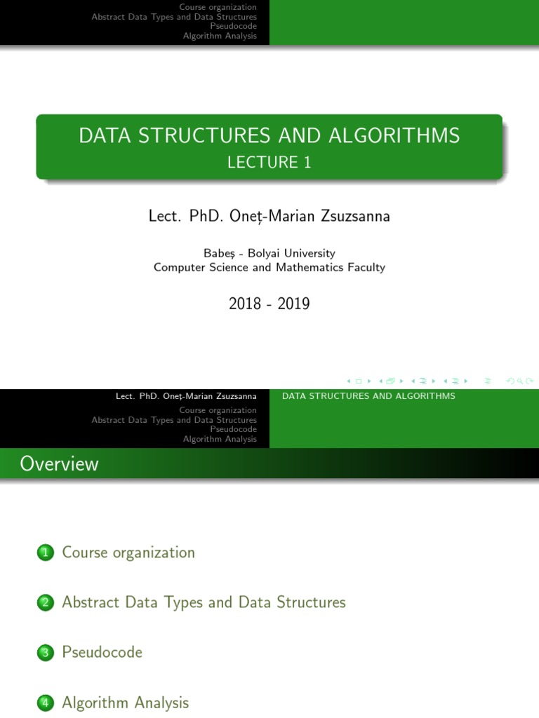 Lecture01 ADT DS Algorithm Analysis | PDF | Array Data Type | Data Type