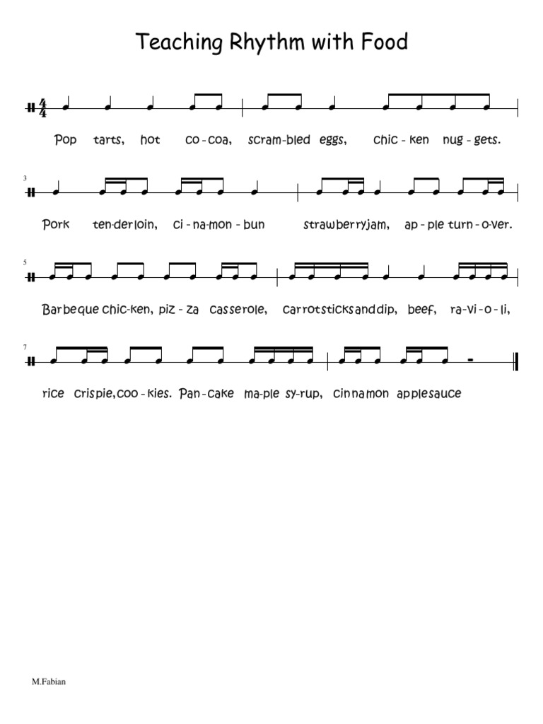 Rhythm-Based Food Teaching Guide | PDF