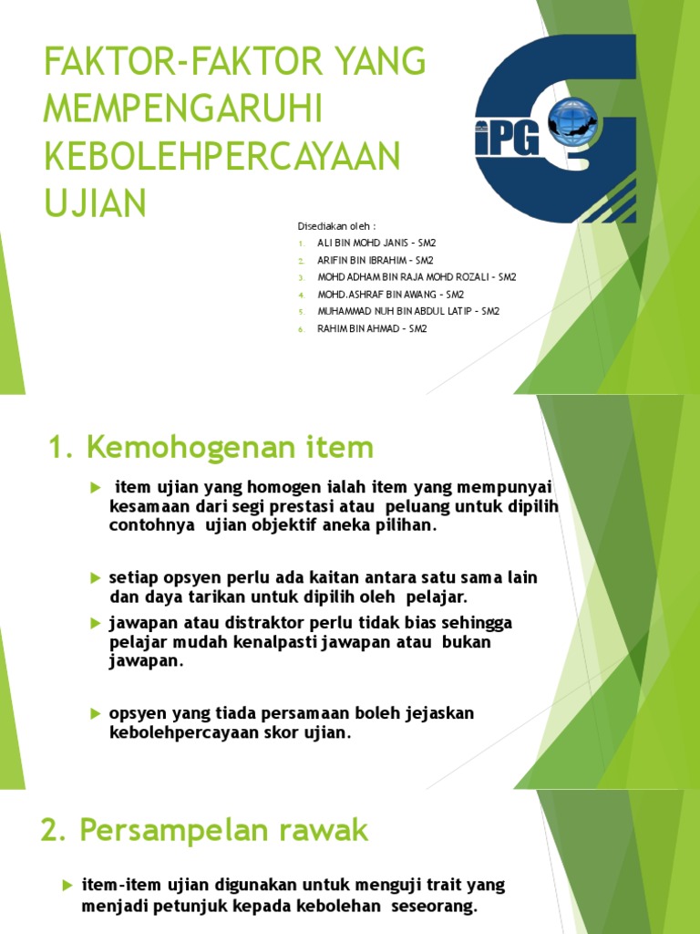 Faktor Kebolehpercayaan Ujian | PDF