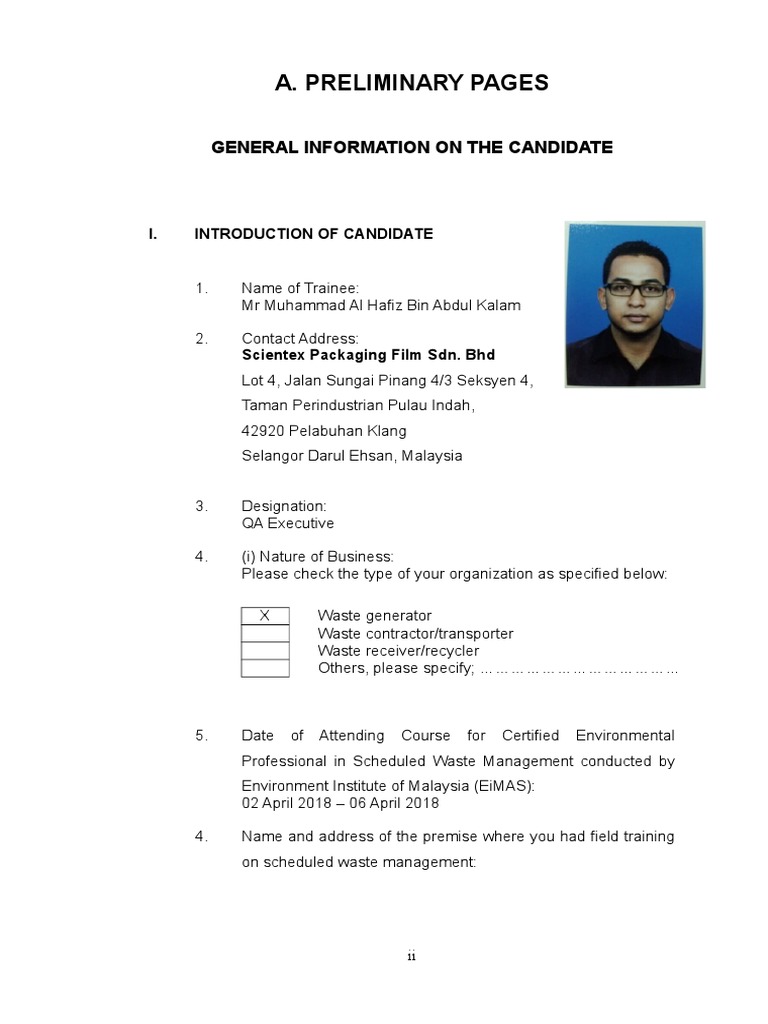 Preliminary Pages | PDF | Waste | Regulatory Compliance