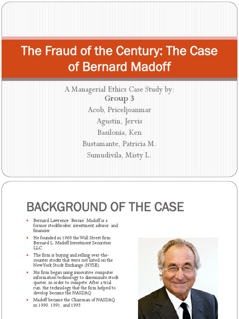 Madoff's Ponzi Scheme: A Case Study | PDF | U.S. Securities And ...