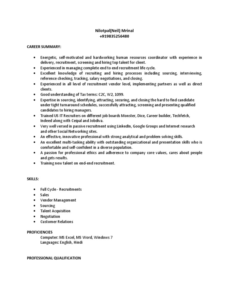 Nilotpal Mrinal Resume | PDF | Recruitment | Computing