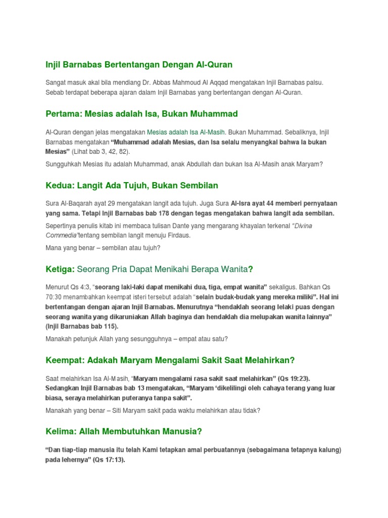 Injil Barnabas | PDF