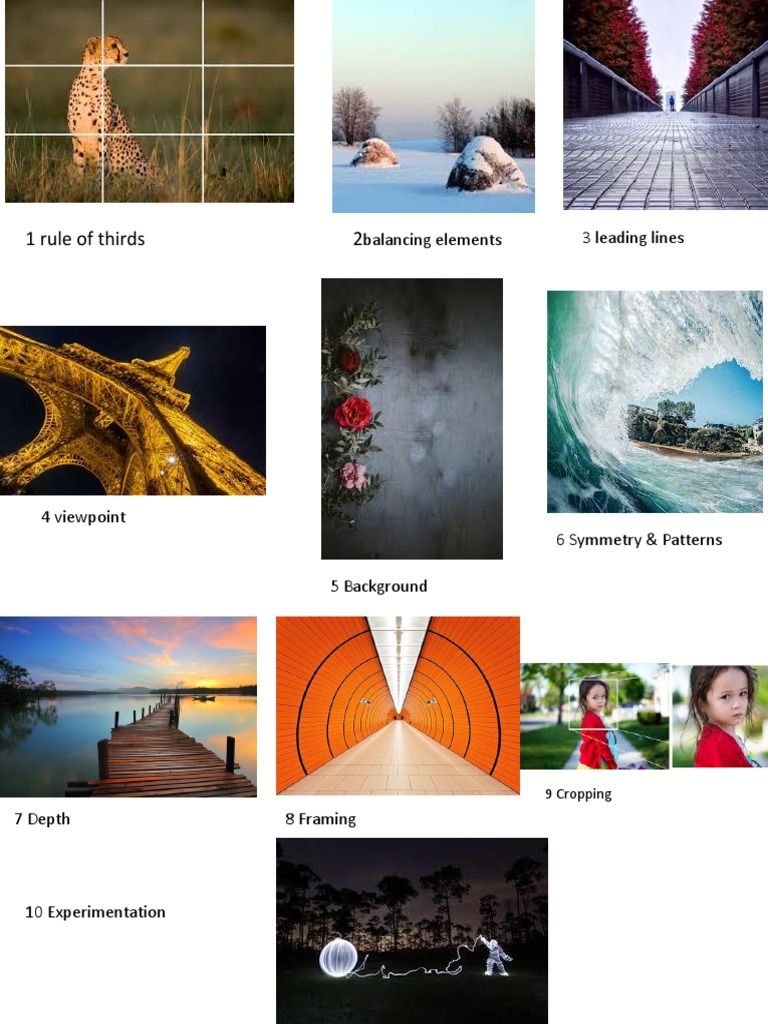 1 Rule of Thirds 2: Balancing Elements 3 Leading Lines | PDF