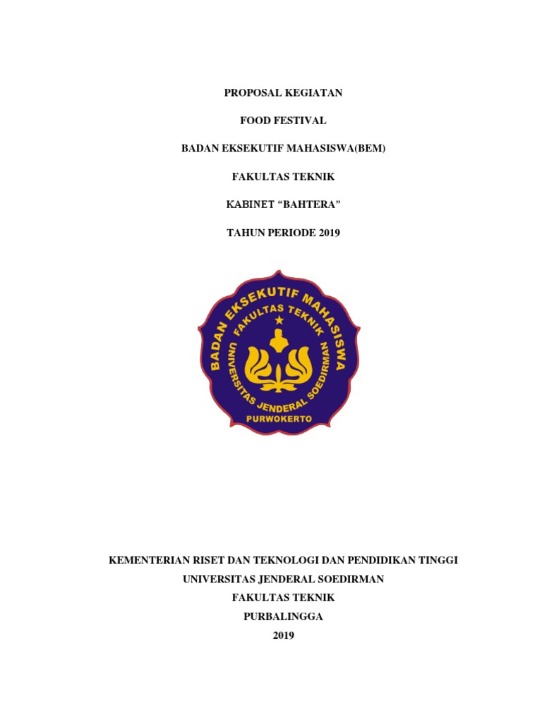 Proposal Food Festival 2019 Unsoed | PDF
