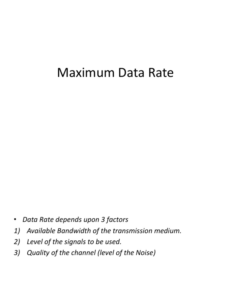 Maximum Data Rate | PDF | Signal To Noise Ratio | Bandwidth (Signal ...