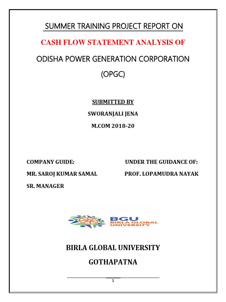 Summer Internship Project On Cash Flow Analysis | PDF | Equity (Finance ...