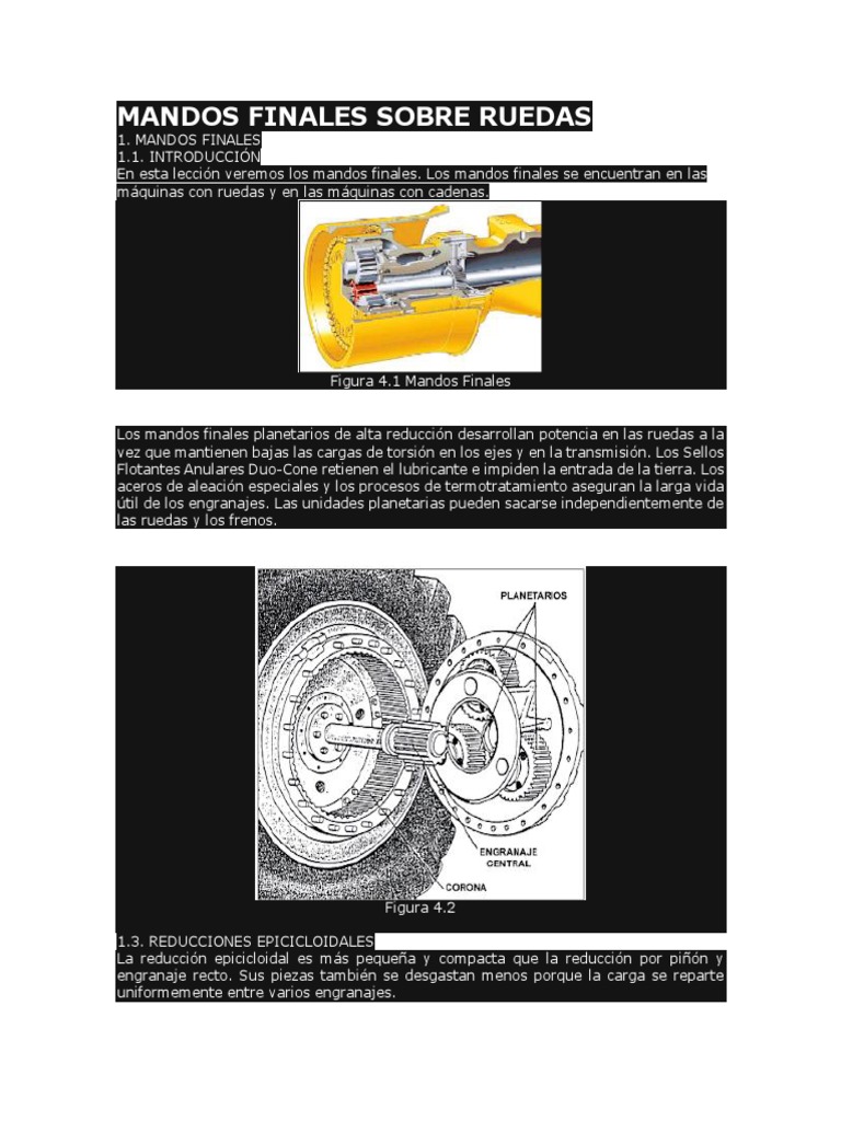 Mandos Finales | PDF | Engranaje | Transmisión (Mecánica)