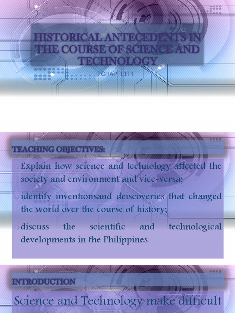 Historical Antecedents in The Course of Science and Technology | PDF ...