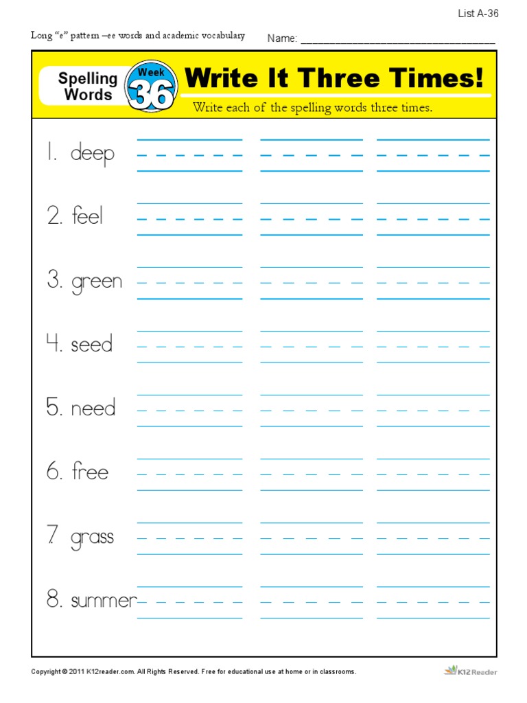 1st Grade Spelling Words Week 36 | PDF | Hobbies | Landscape Architecture