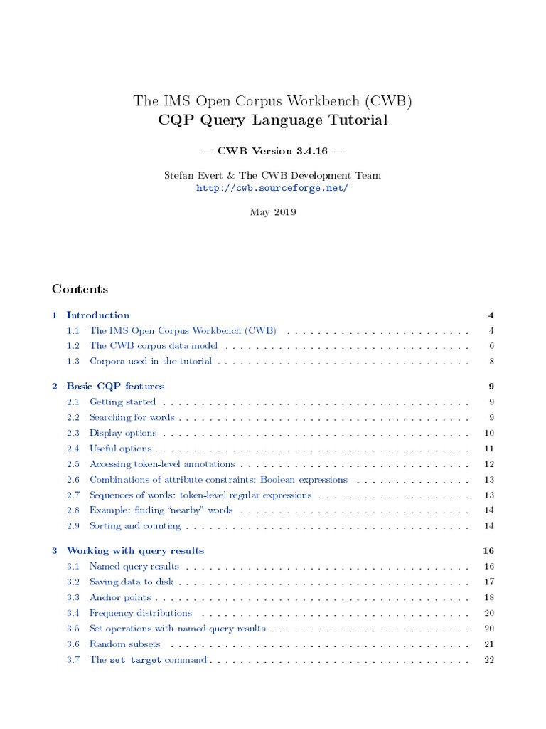 CQP Tutorial | PDF | Regular Expression | Command Line Interface