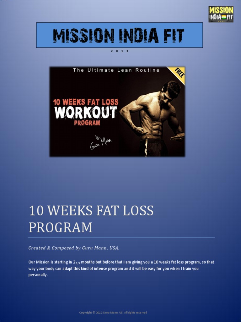 MIF - 10 Weeks Fat Loss Program | PDF | Weight Training | Aerobic Exercise