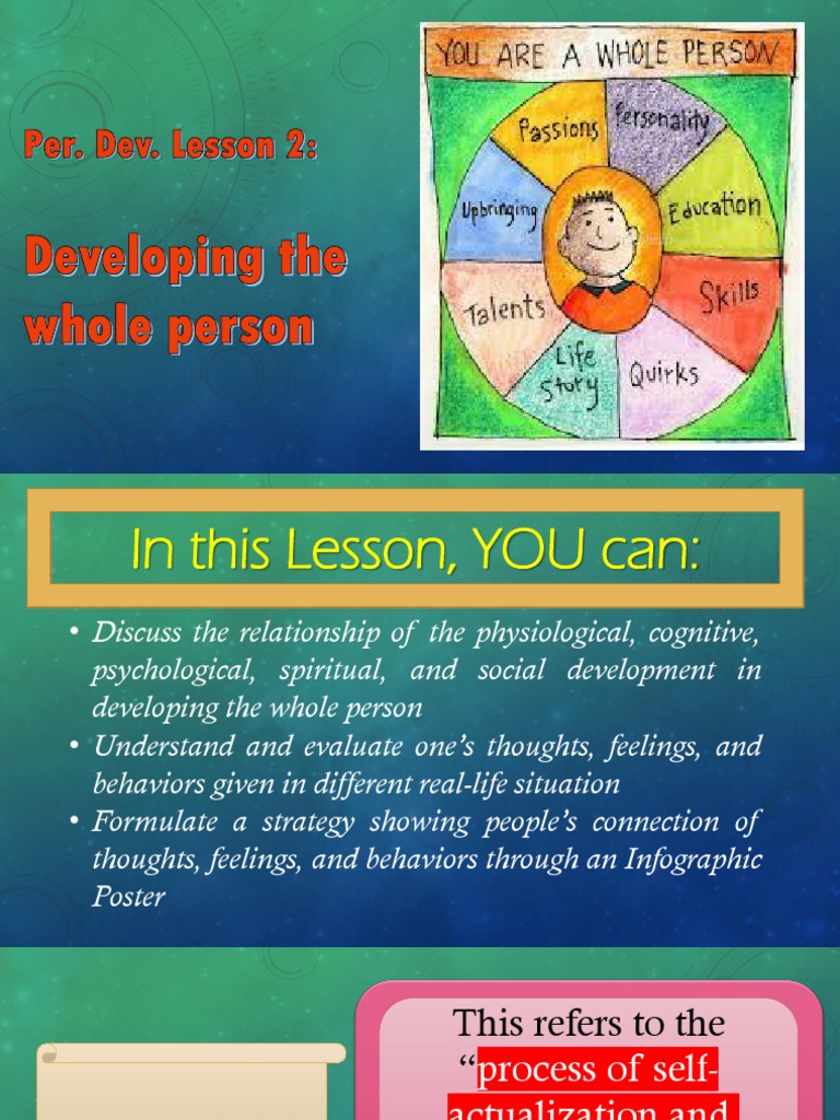 Lesson 2 Developing The Whole Person | PDF | Thought | Developmental ...