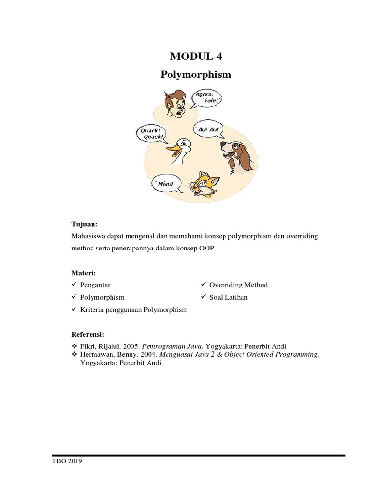 Pbo20191 Minggu 4 Polymorphism | PDF