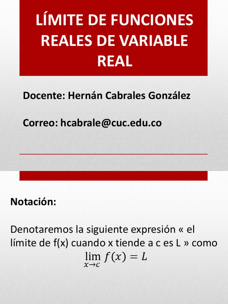 Límite de Funciones Reales de Variable Real | PDF | Función (Matemáticas) | Análisis