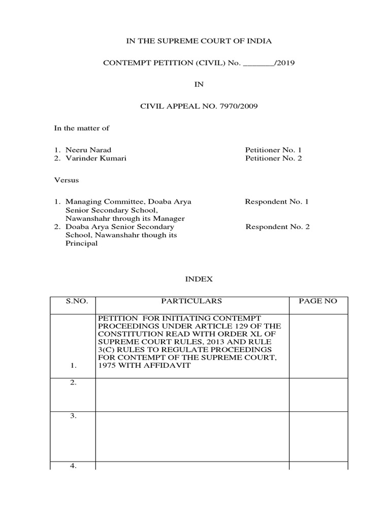 Contempt Petition | Download Free PDF | Supreme Courts | Supreme Court ...