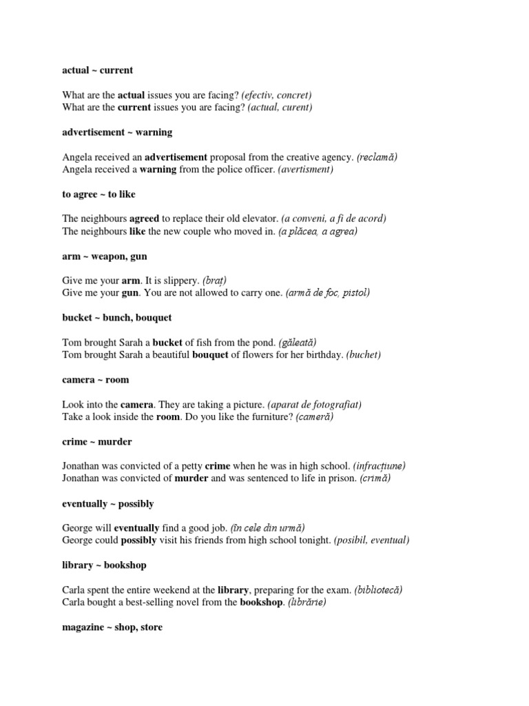 Cuvinte Cu Sensuri Diferite | PDF