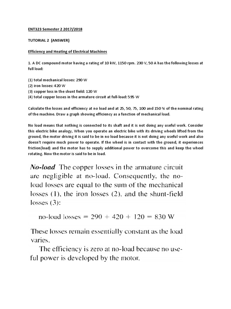 Tutorial 2 (Answer) | PDF | Electric Motor | Transformer