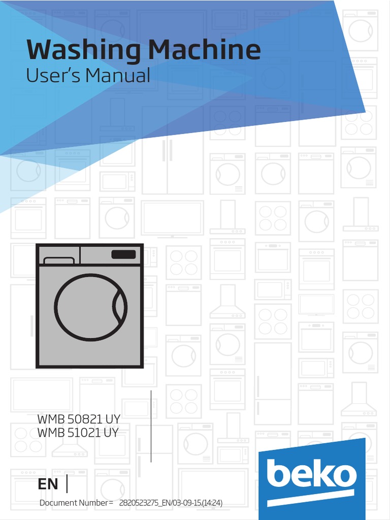Beko WMB 51021 Manual | PDF | Washing Machine | Laundry
