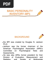 Basic Personality Inventory (BPI) : by Douglas N. Jackson, PH.D | PDF ...
