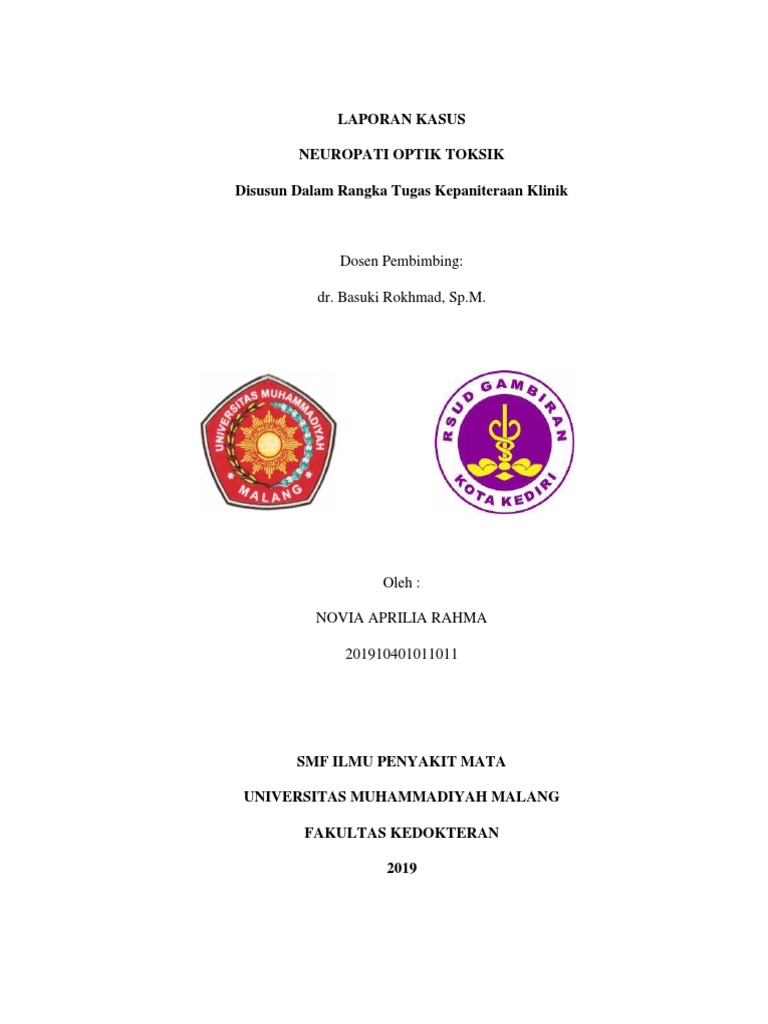 Laporan Kasus Neuropati Optik Toksik Disusun Dalam Rangka Tugas ...