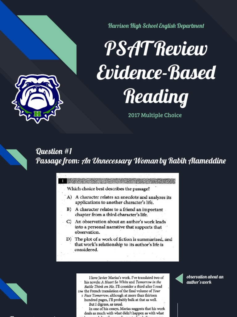 Psat Review Reading 2017 | PDF | Question | Comma