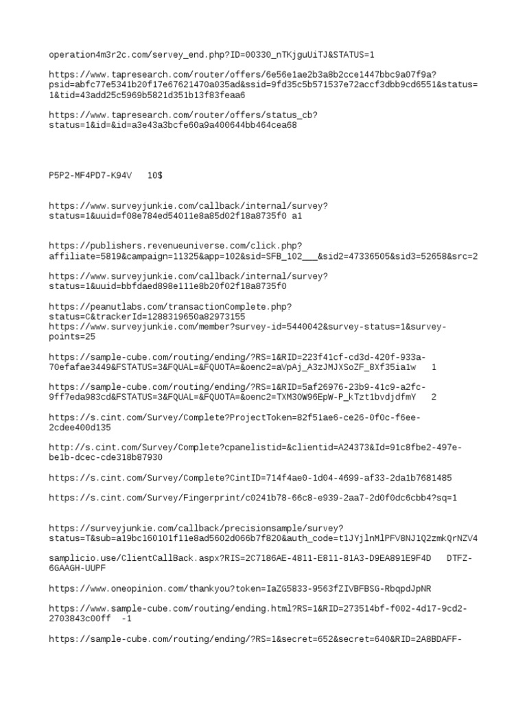 Survey status links and codes | PDF | Address (Geography) | Postal System