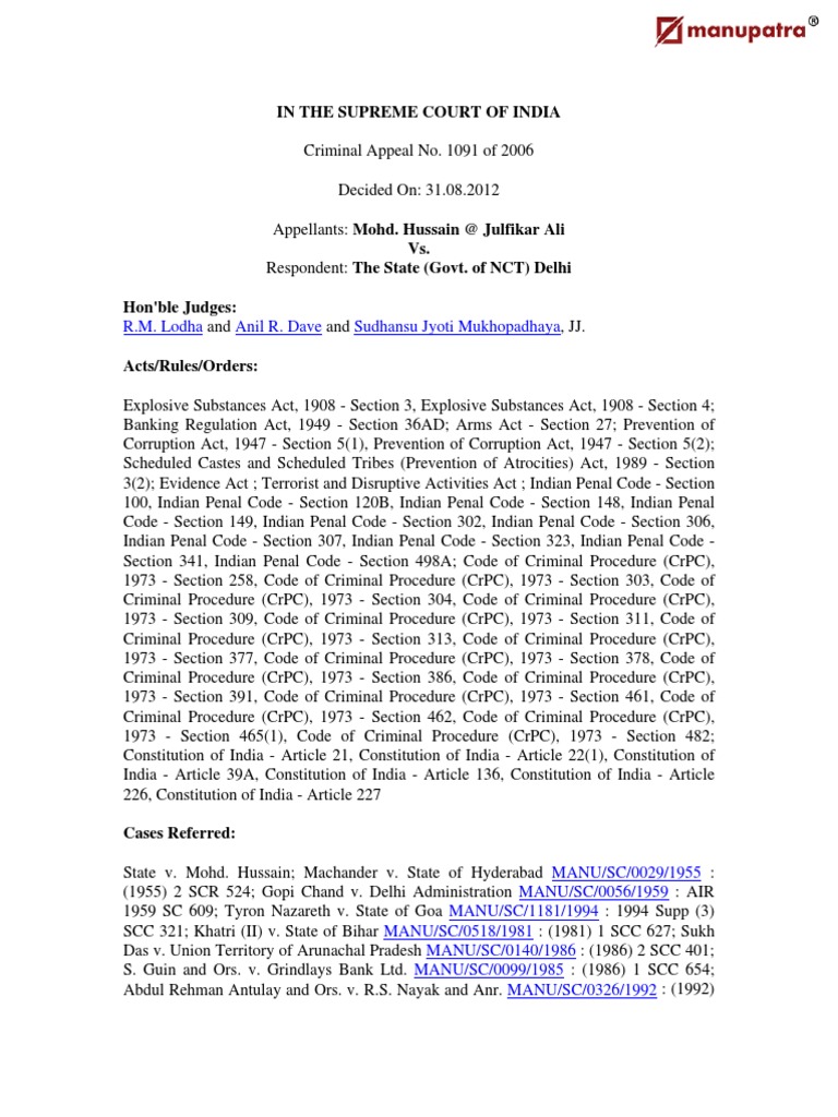 In The Supreme Court of India: R.M. Lodha Anil R. Dave Sudhansu Jyoti ...