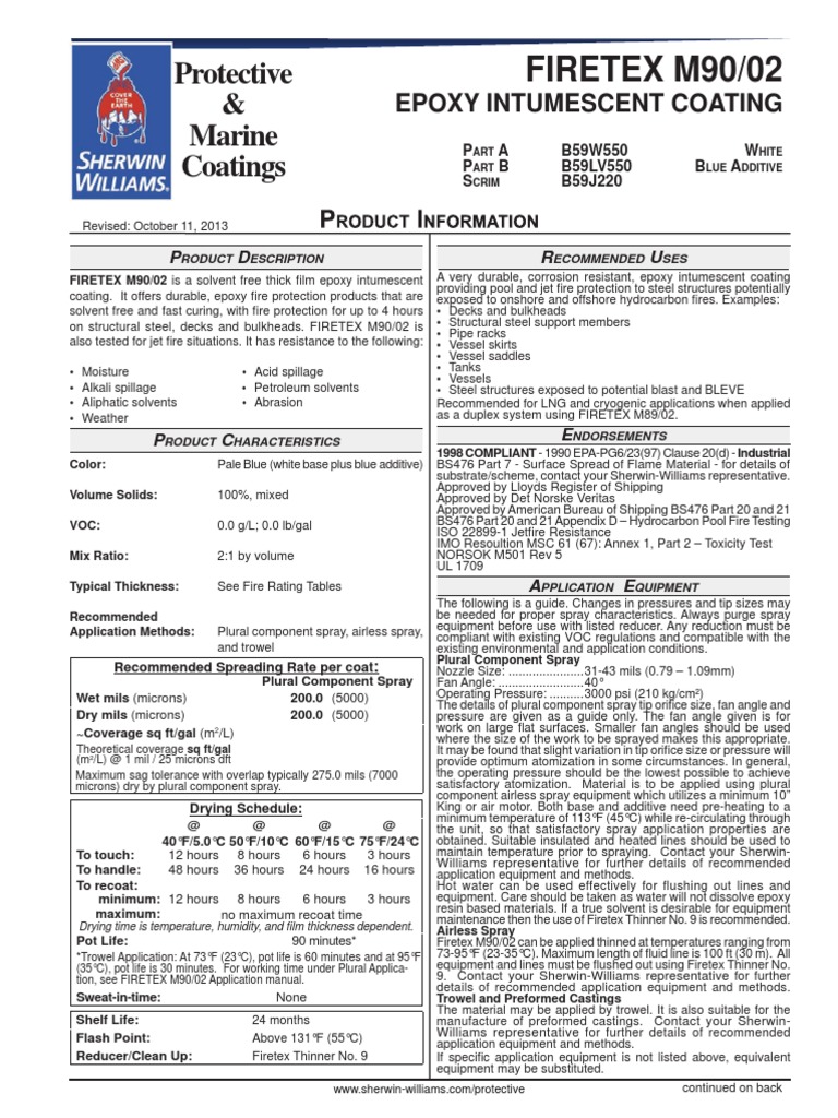 Firetex M90 02 10-2013 | PDF | Epoxy | Materials