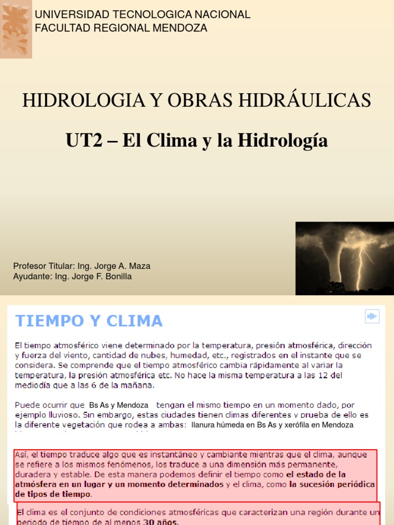 UT02 - El Clima y La Hidrología | PDF | Humedad | Termodinámica