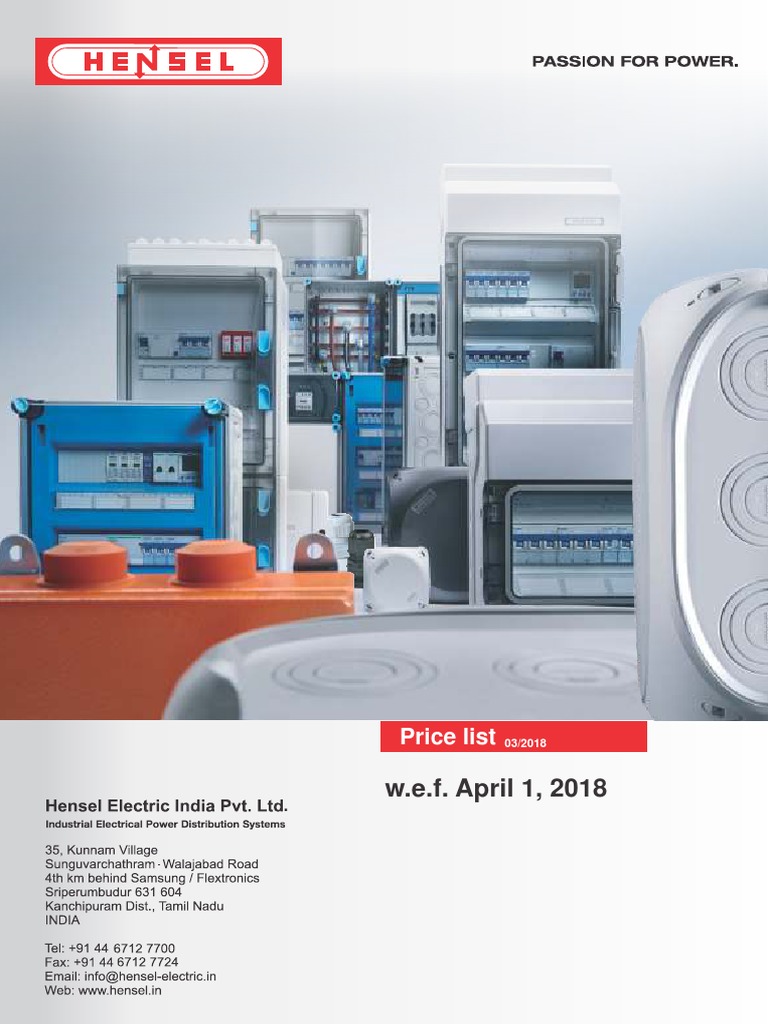 Hensel Price List 2018 - LR PDF | PDF | Ac Power Plugs And Sockets ...