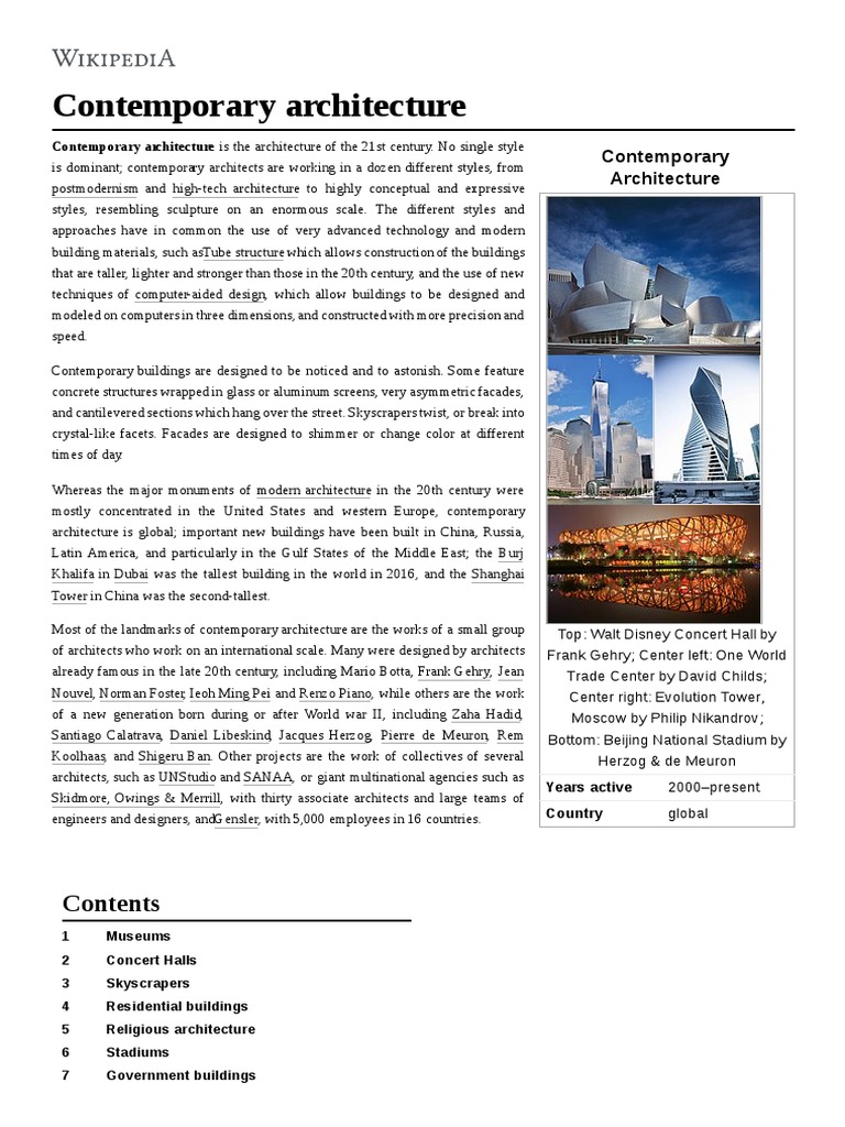 Contemporary Architecture | PDF | Architectural Design | Architecture