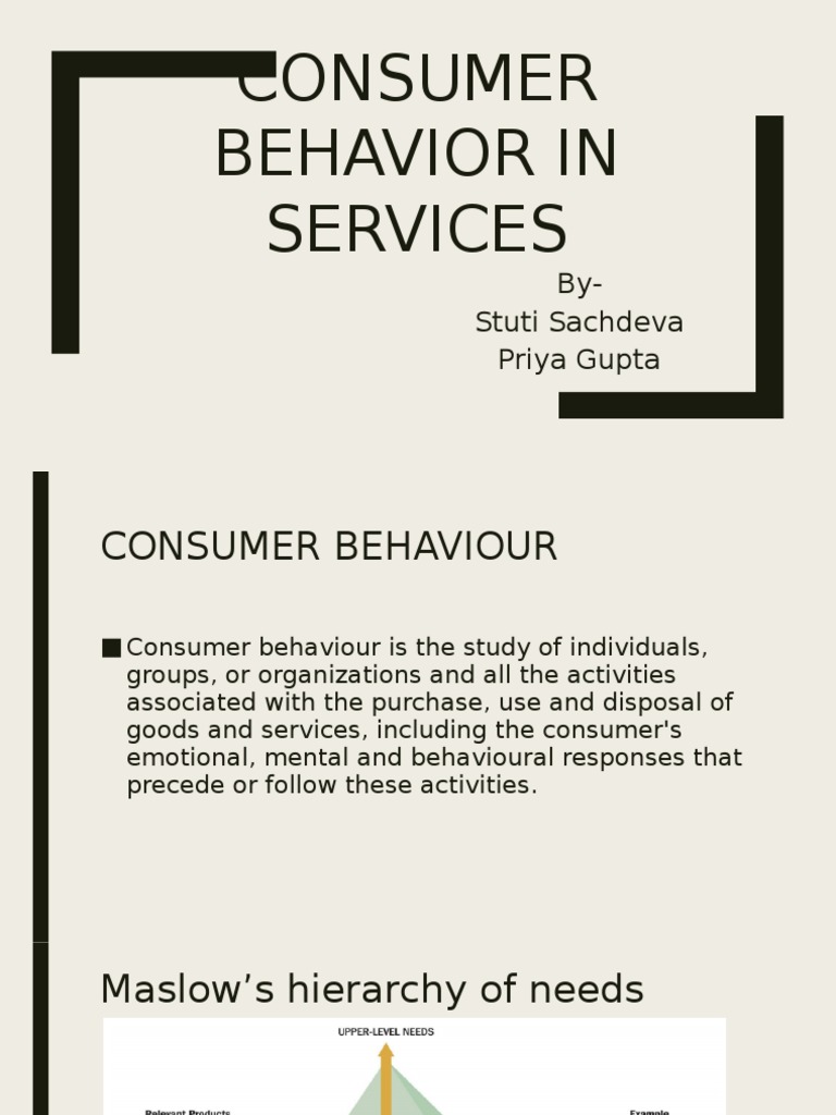 Consumer Behaviour in Services | PDF | Consumer Behaviour | Motivation