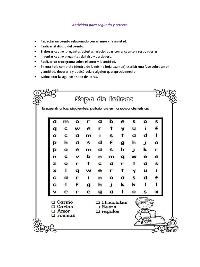 Actividades de Amor y Amistad para Niños | PDF | Ficción general