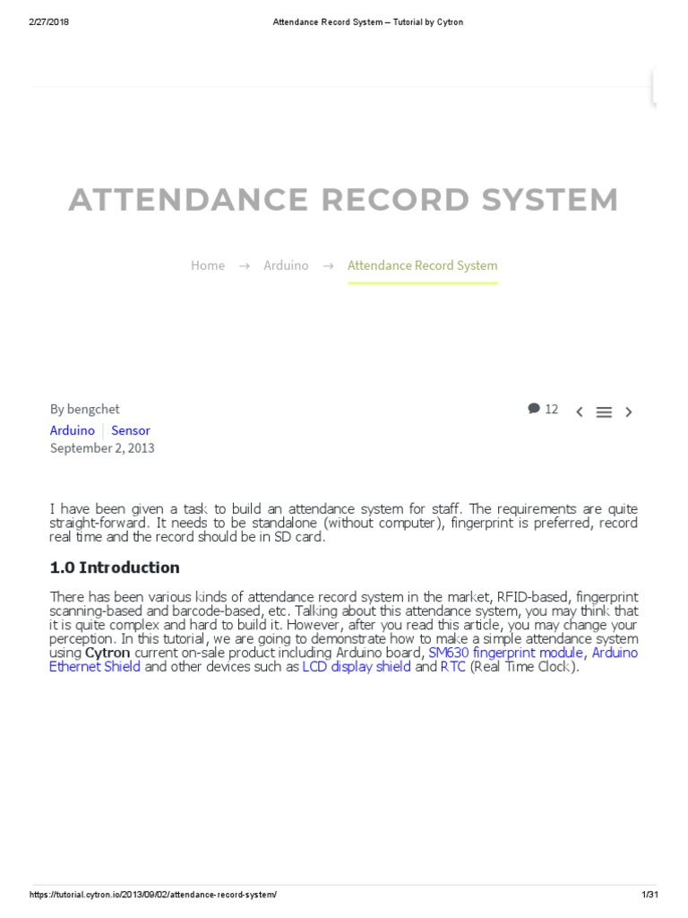 Cytron Attendance System Tutorial | PDF | String (Computer Science ...