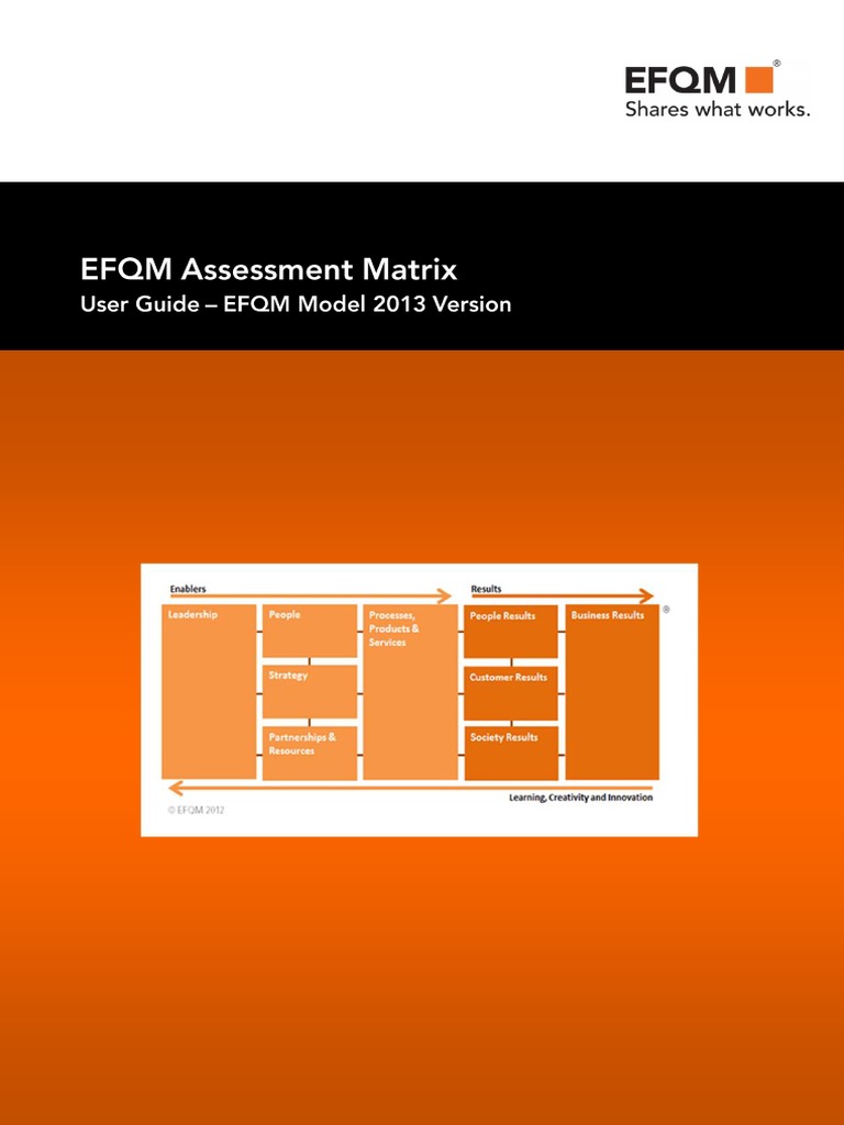 EFQM Assessment Matrix 2013 | Sustainability | Expert