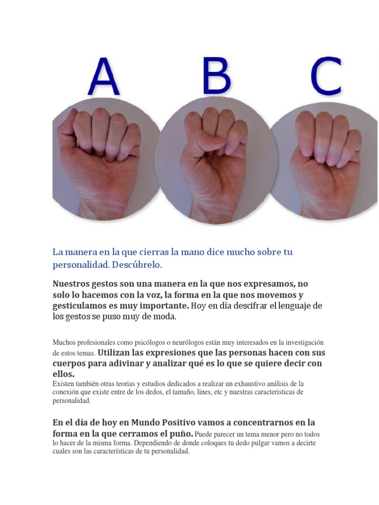 Mano Cerrada Significado | PDF | Amor | Science
