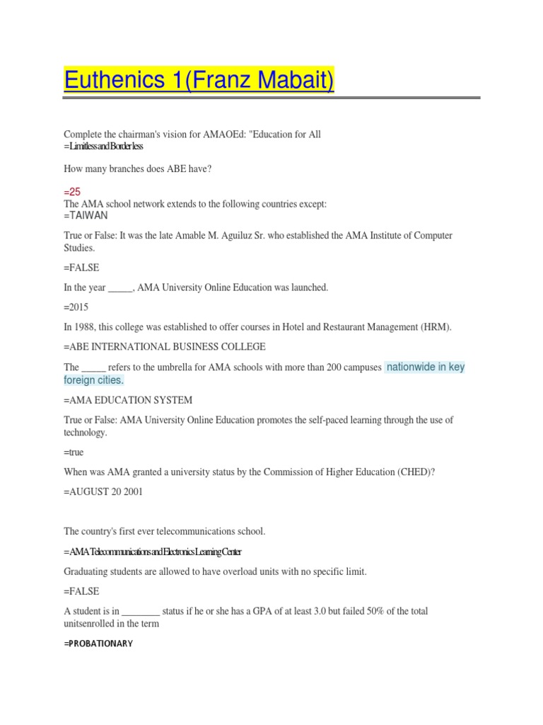 Euthenics FINALS | PDF | Students | Educational Technology