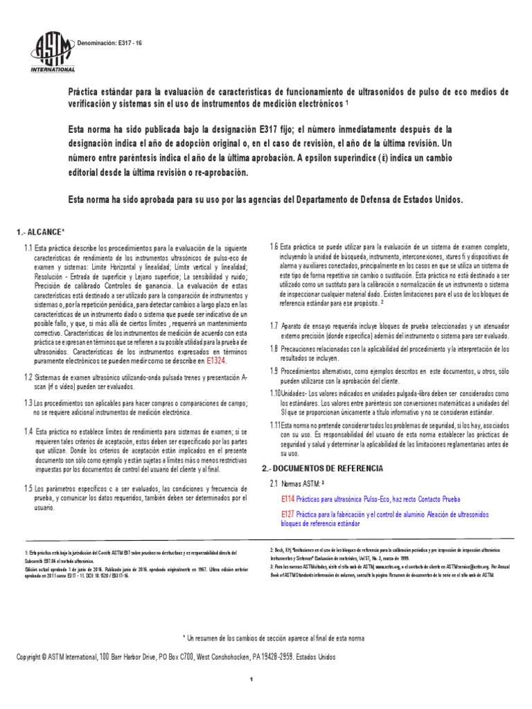 ASTM E317-16. Español | PDF | Medición | Decibel