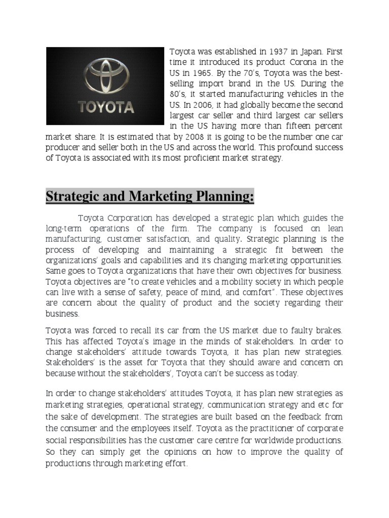 Marketing | PDF | Toyota | Marketing Strategy