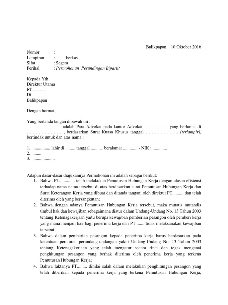 Surat Permohonan Bipartit | PDF