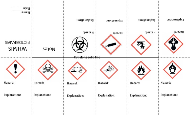 WHMIS Pictograms Worksheet | PDF