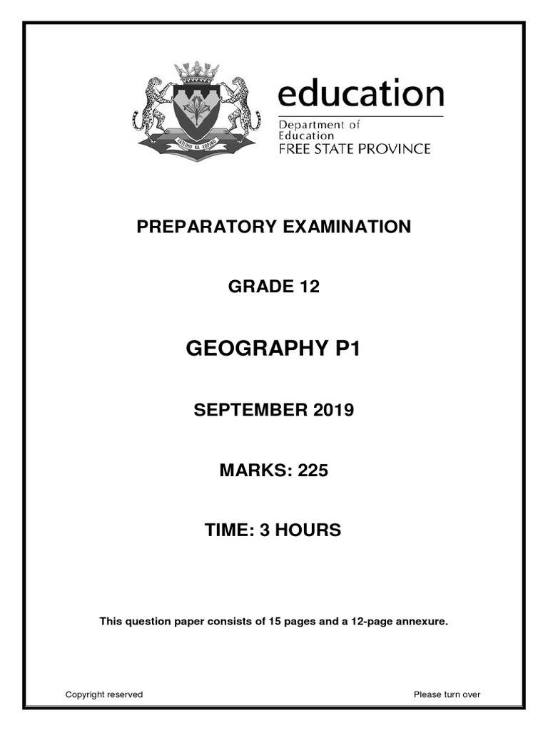 Geography p1 Prep Sept 2019 QP Eng-2 | PDF | Physical Geography | Earth ...